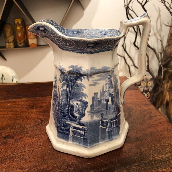 Antique Light Blue Pitcher - Etsy