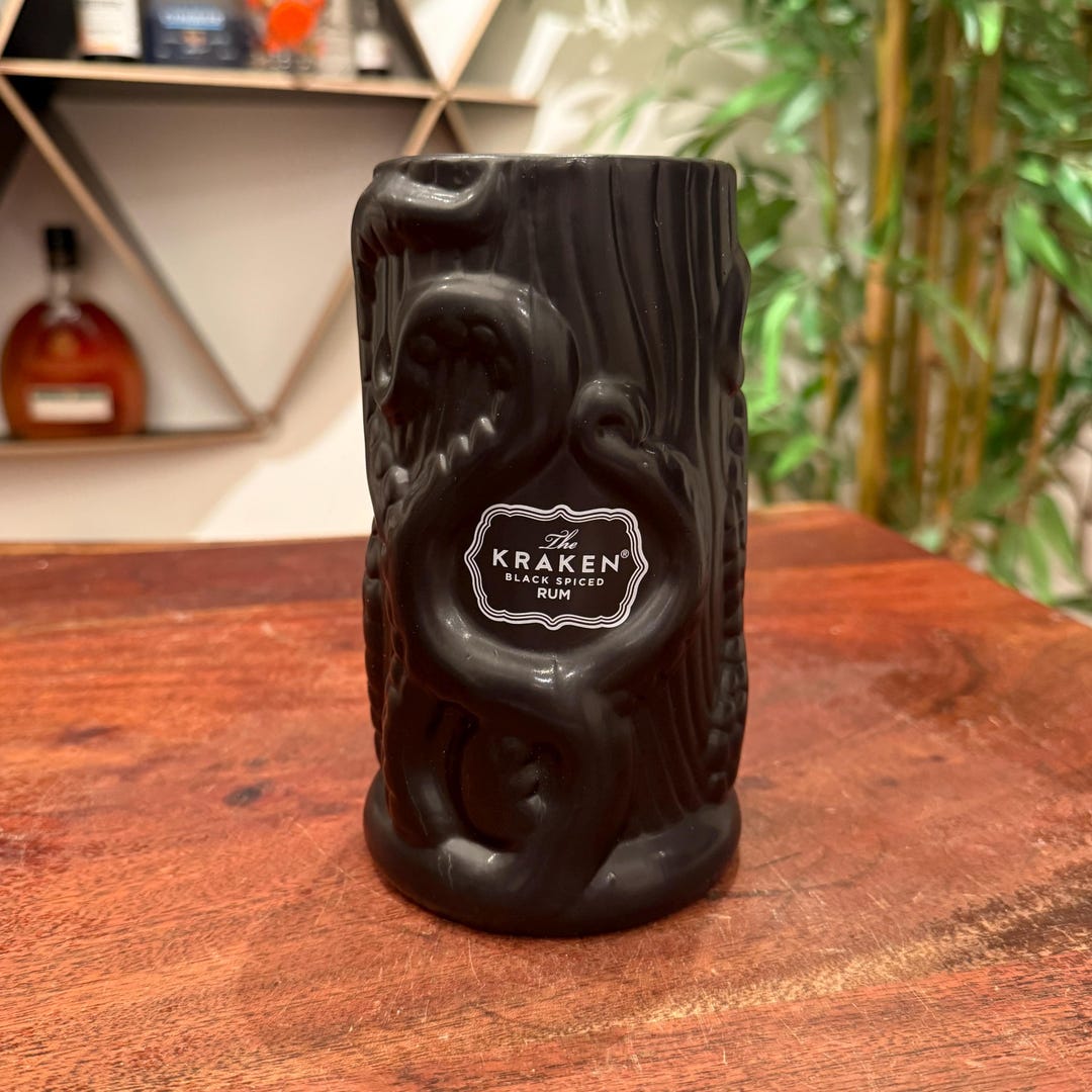 Vintage Release the Kraken Black Spiced Rum 24 Oz. Ceramic Tiki Glass ...