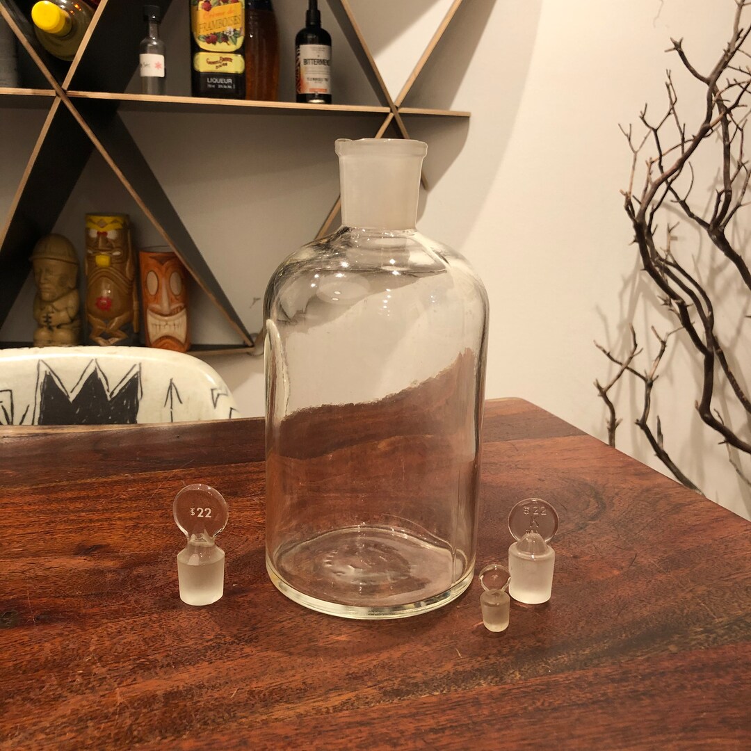 Set of 4 Antique 1920's PYREX 8.5" Ground Chemistry Bottle & Various ...