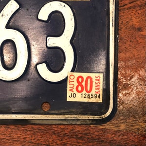 Vintage C. 1976 Kansas License Plate / Blue & White Car Tag Kansan ...