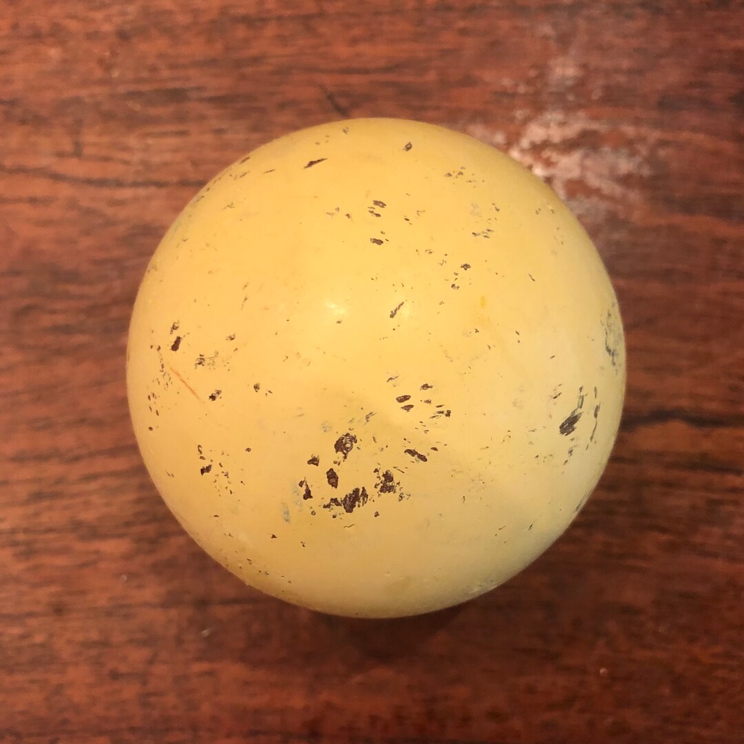 Vintage Light Yellow Wood Composite Croquet Ball 3 Mid Century Wooden ...