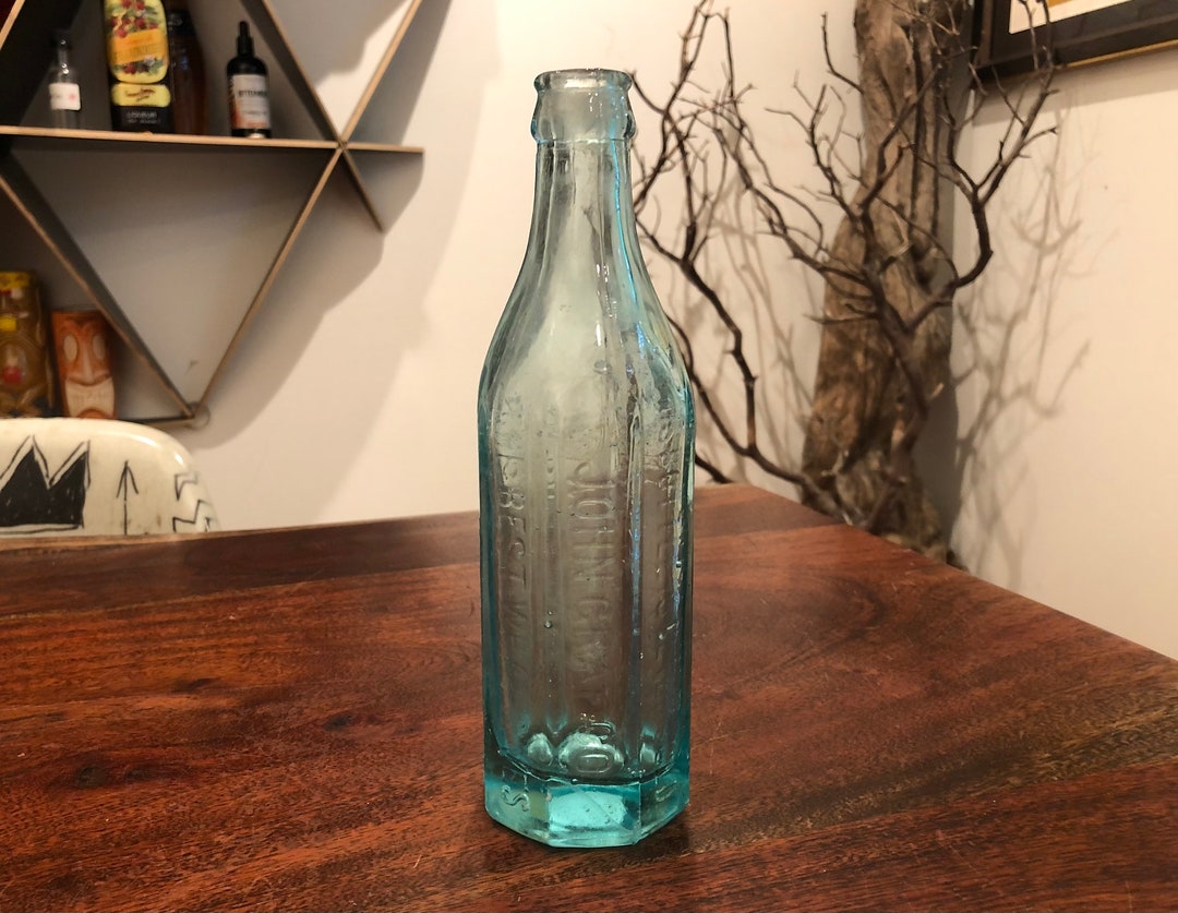 Antique C. 1883 - 1884 Green Glass John Graf Co. 8 Sided Beer Bottle ...