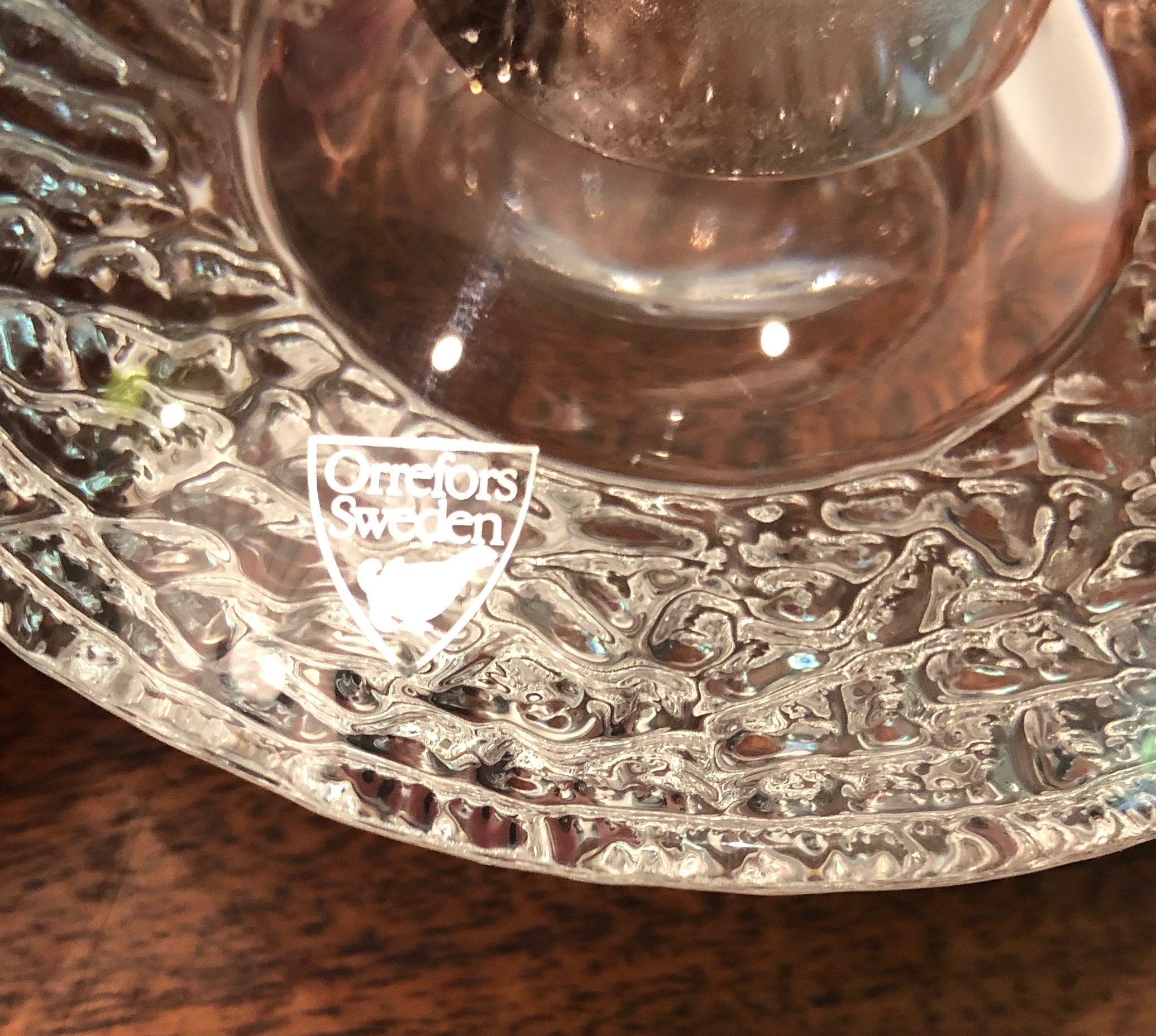 Vintage Orrefors Sweden Discus Shaped Crystal Tea Light Candleholder ...