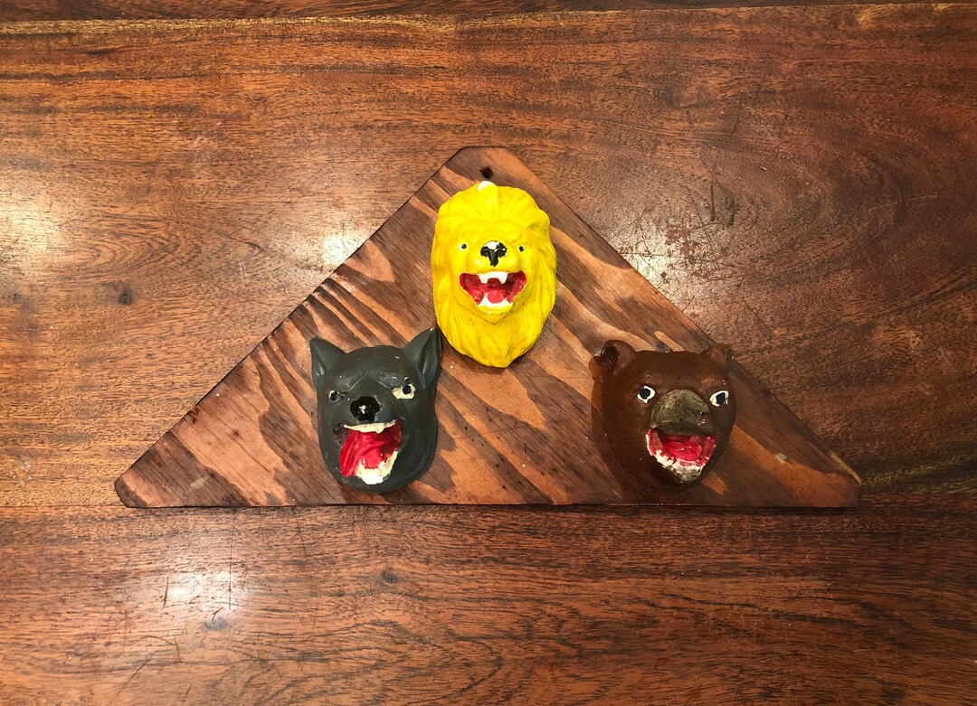 Mid Century Set of 3 BSA Boy Scouts of America Lion Wolf & Bear Badge ...