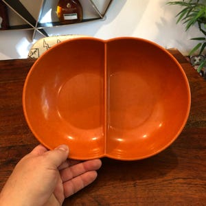 Mid Century 1960's Melmac Color-flyte Orange Divided Serving Bowl by ...