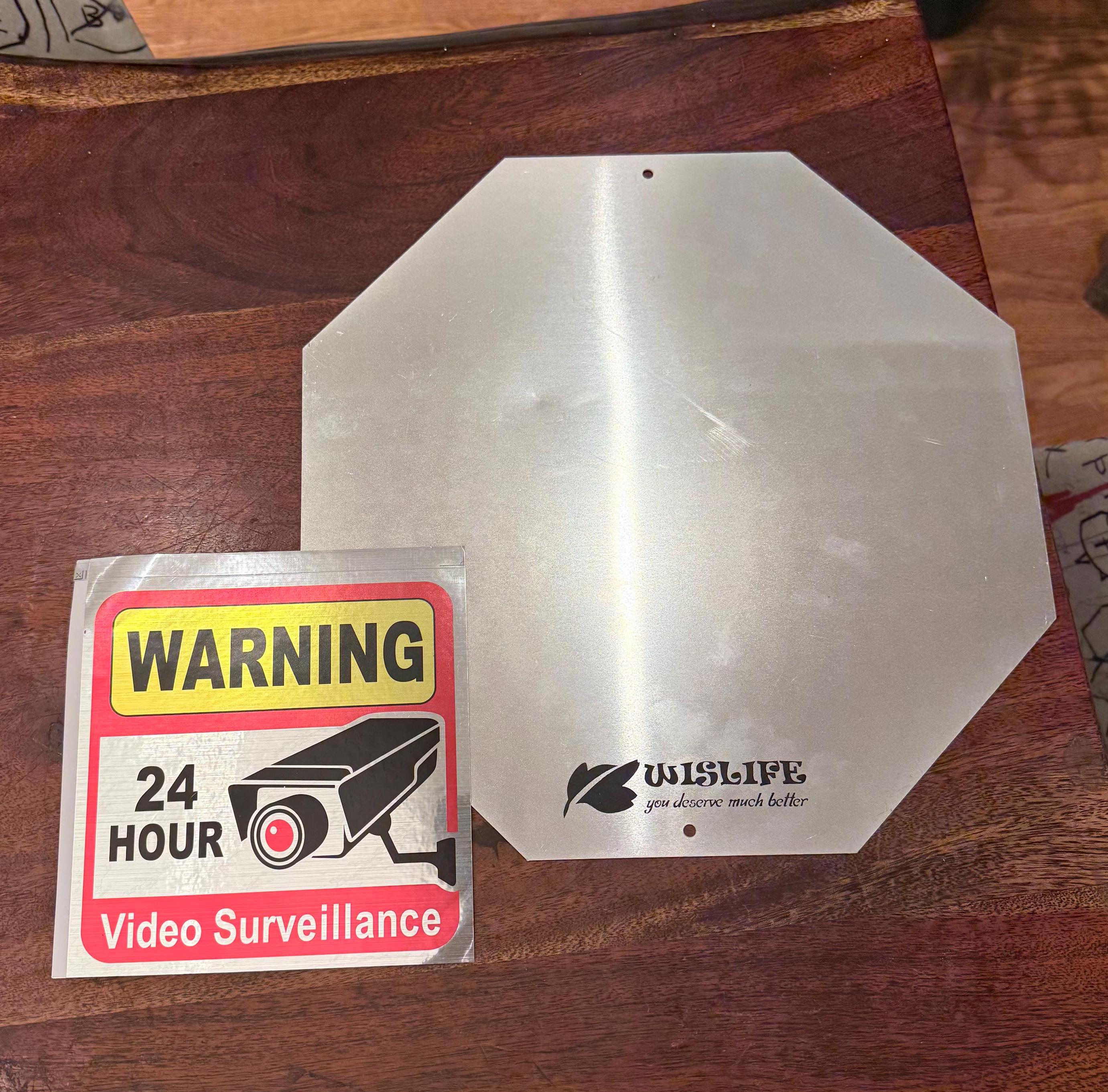 Vintage 1980s Metal Security Camera 24 Hour Surveillance Sign and 2 ...