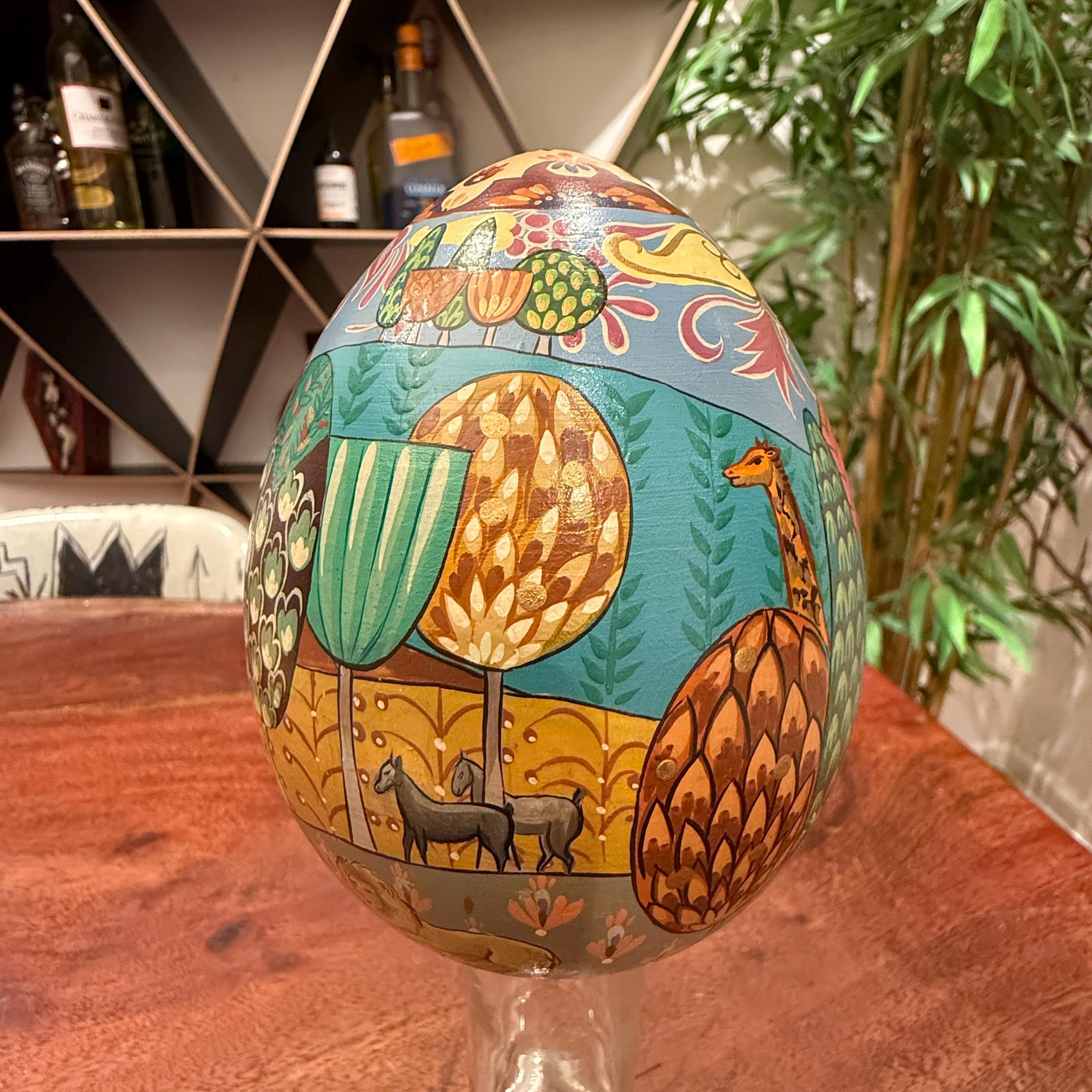 Vintage C. 1996 Signed Adam & Eve in the Garden of Eden Hand Painted ...