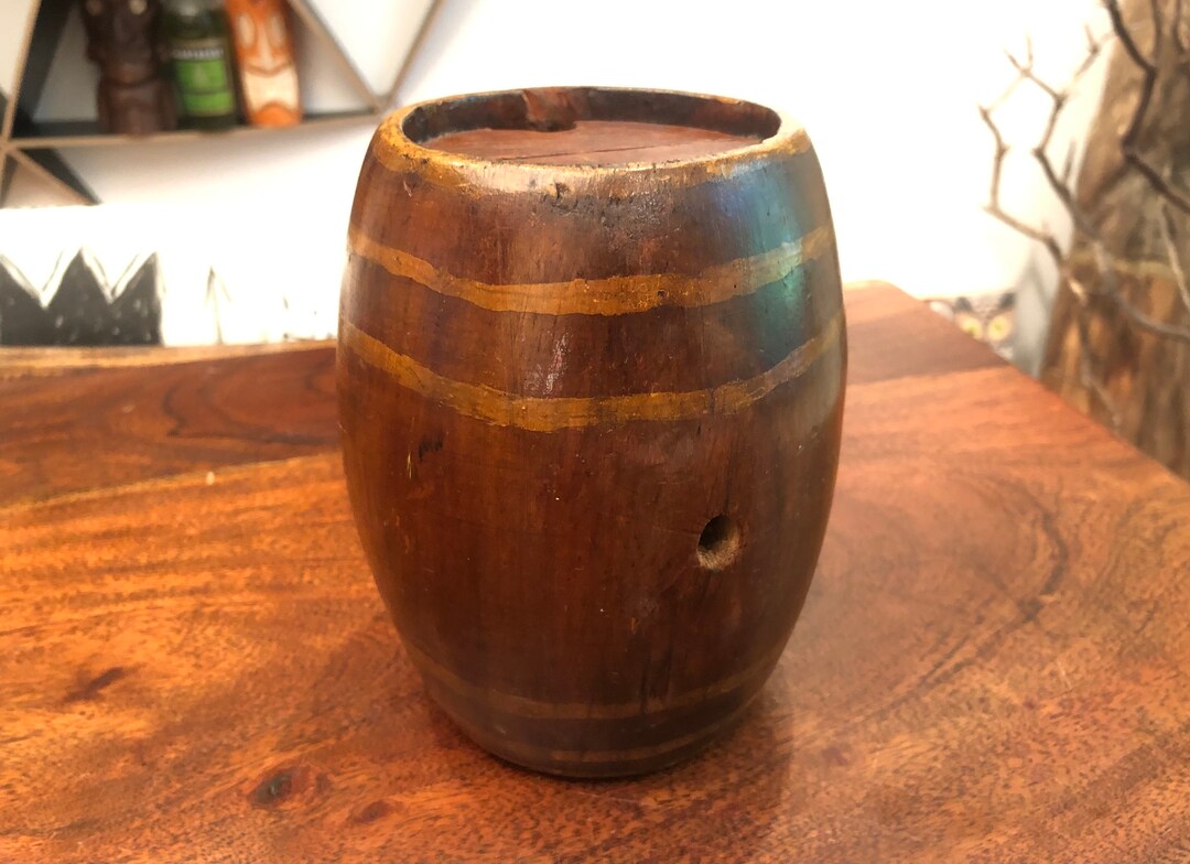 Antique Handmade Solid Wood Faux Wine Barrel / Beer Barrel Sculpture ...