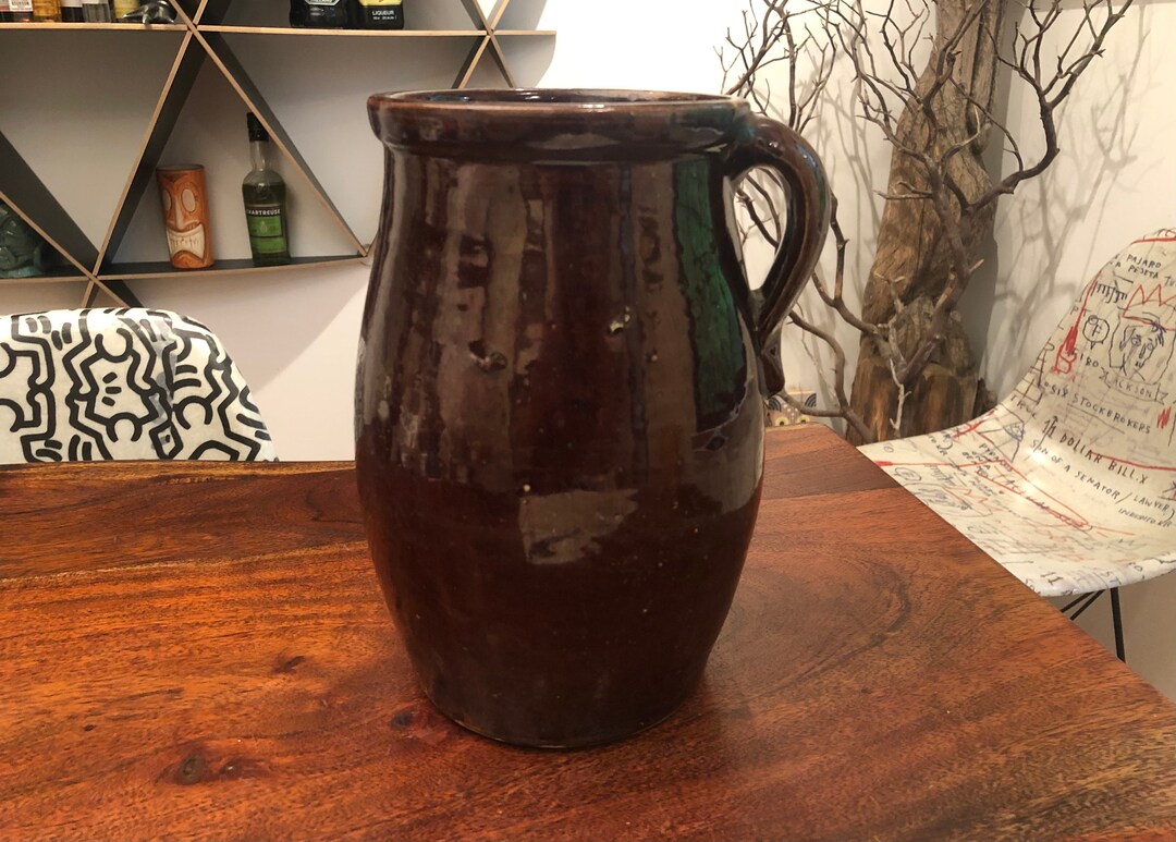 Antique Salt Glazed Stoneware Jar - Antique Farmhouse Kitchen Decor ...