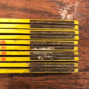 Mid Century German Wood & Metal 2 Meter Extension Yellow Yardstick by ...