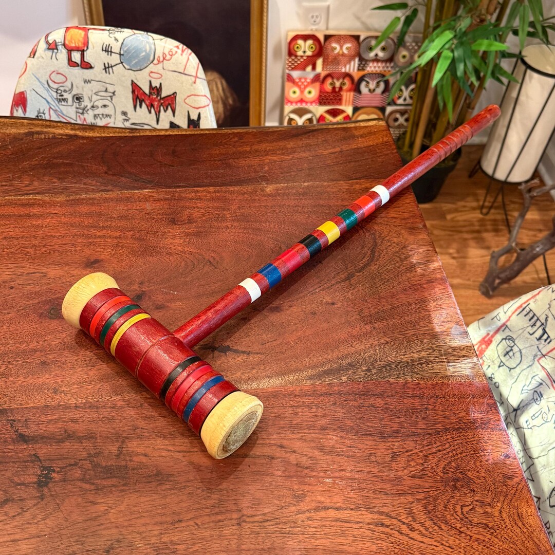 Vintage Wooden Croquet Mallet - Sports Bar Decoration - Outdoor Sports ...