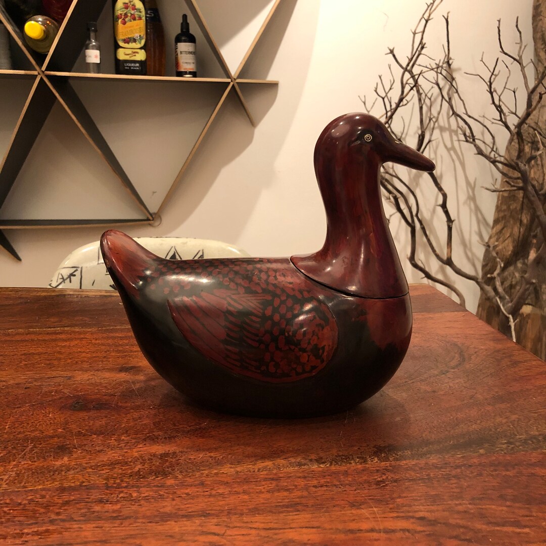 Vintage 1970's Japanese Lacquer Duck Box - Asian Home Decor - Lake ...