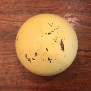 Vintage Light Yellow Wood Composite Croquet Ball 3 Mid Century Wooden ...