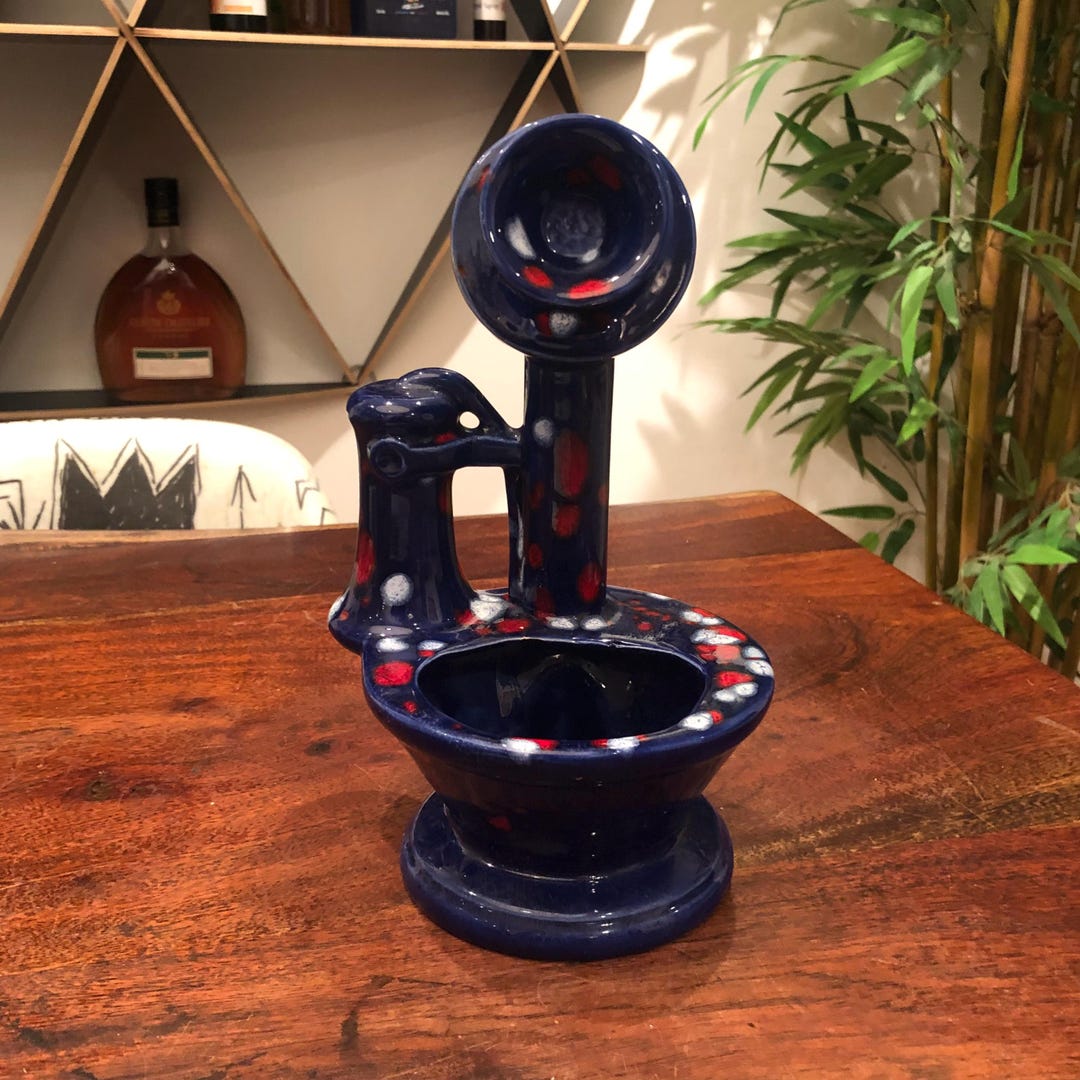 Vintage 1970's Patriotic Red White & Blue Drip Glaze Ceramic Antique ...