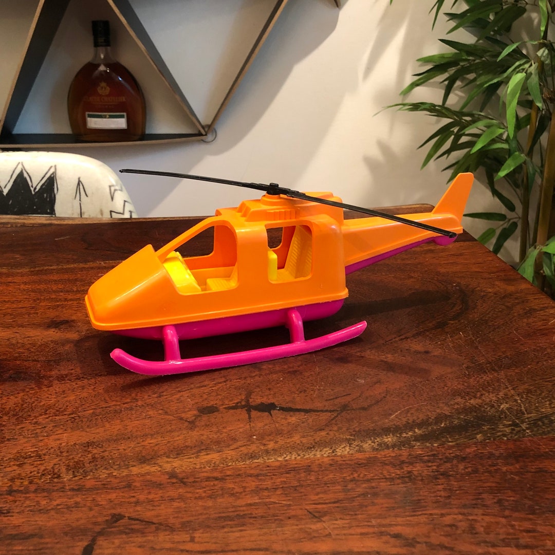 Vintage Hot Pink & Orange Plastic Helicopter Toy by American Plastic ...