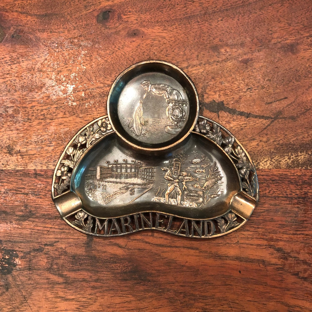 Mid Century Copper Plated Metal Marineland of the Pacific Souvenir ...