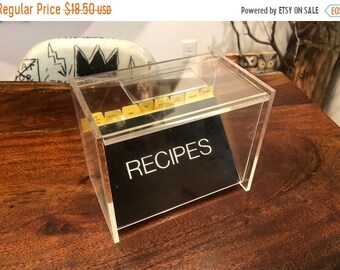 Acrylic Recipe Box - Etsy