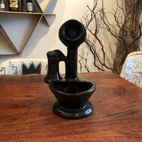 Black Glazed Planter - Etsy