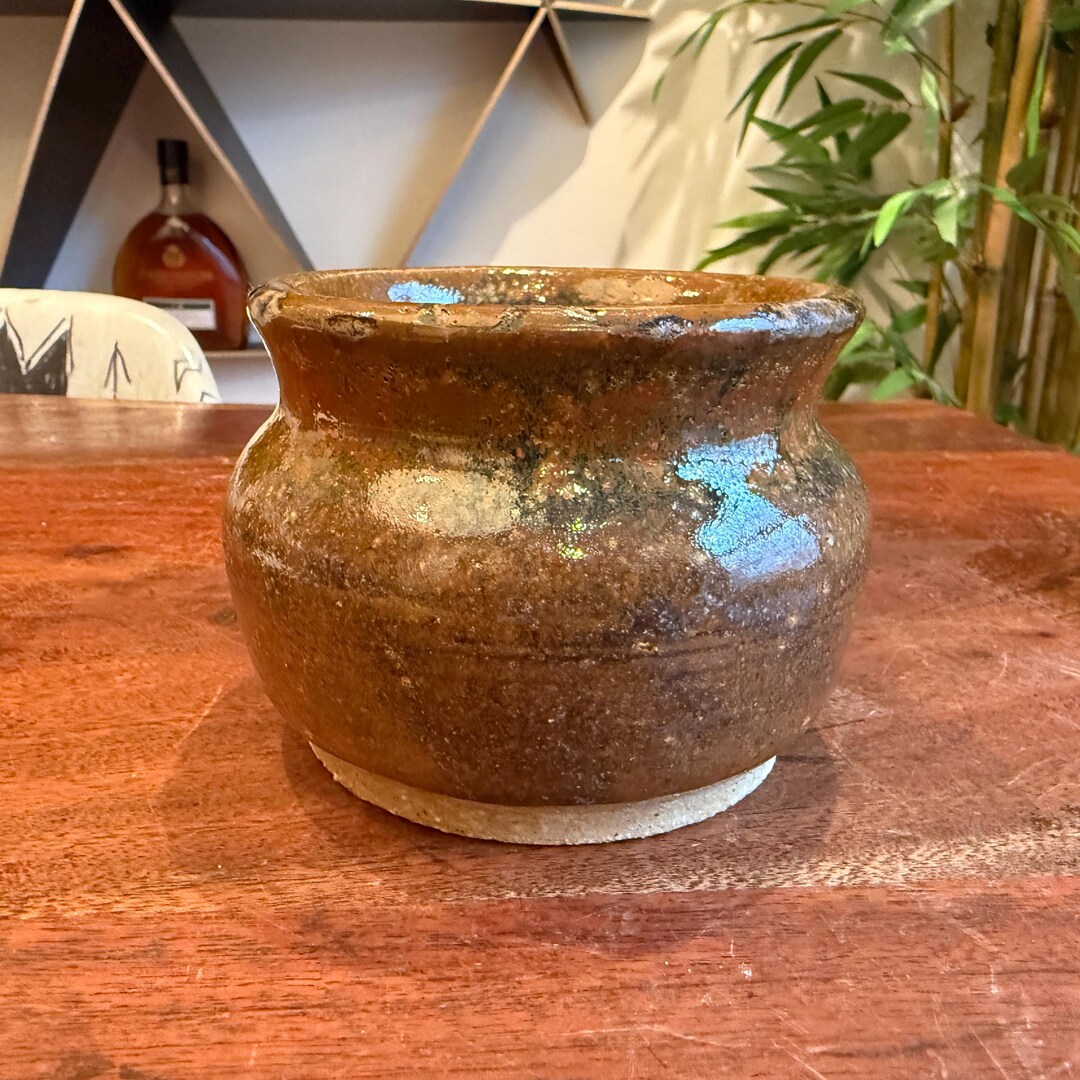 Vintage C. 1983 Signed & Hand Made Salt Glaze Mottled Brown Stoneware ...