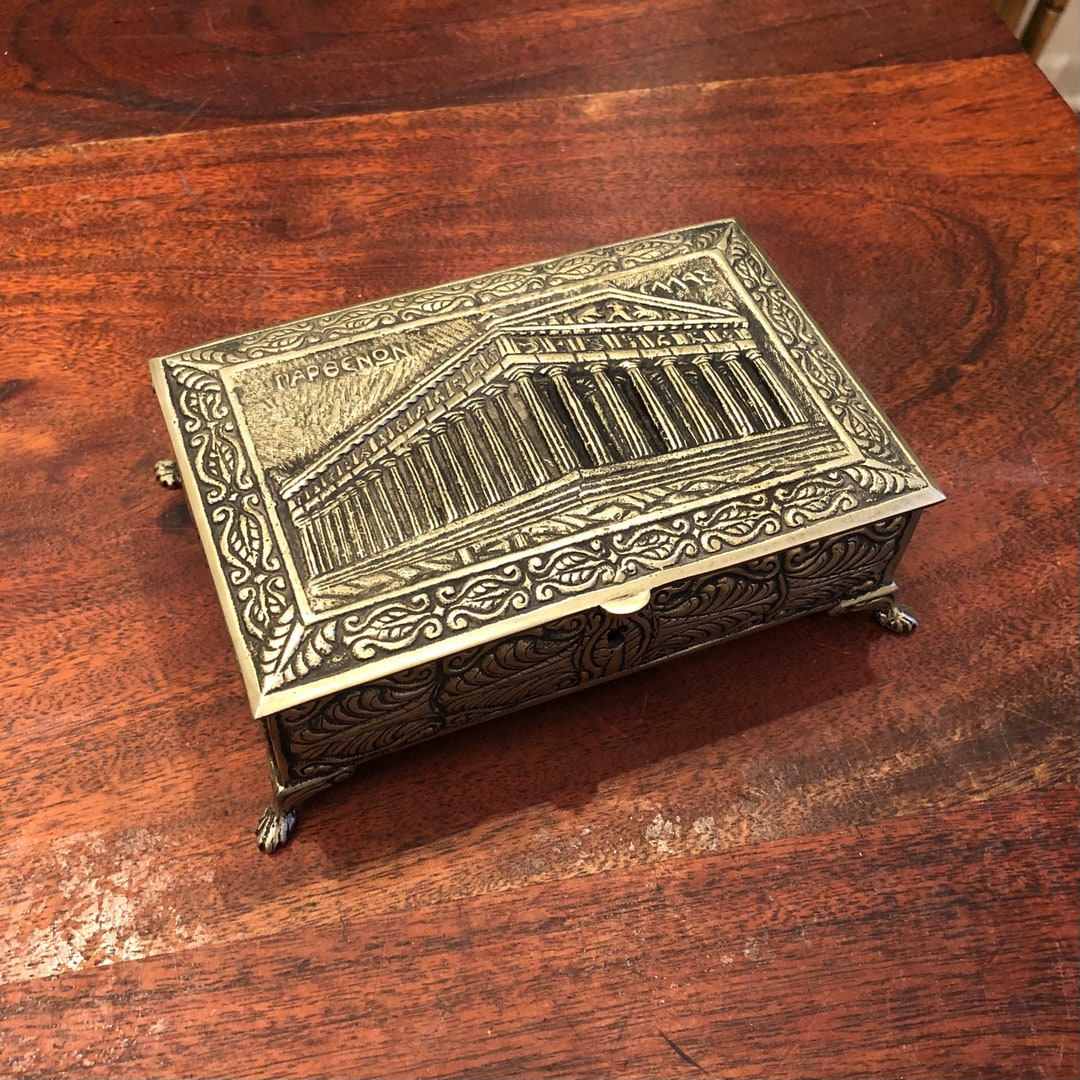 Mid Century Heavy Metal Ancient Greece Parthenon Souvenir Mirrored and ...