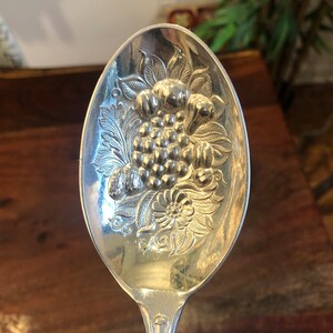 Mid Century Sheffield England Silver-plated Serving Spoon With Berries ...