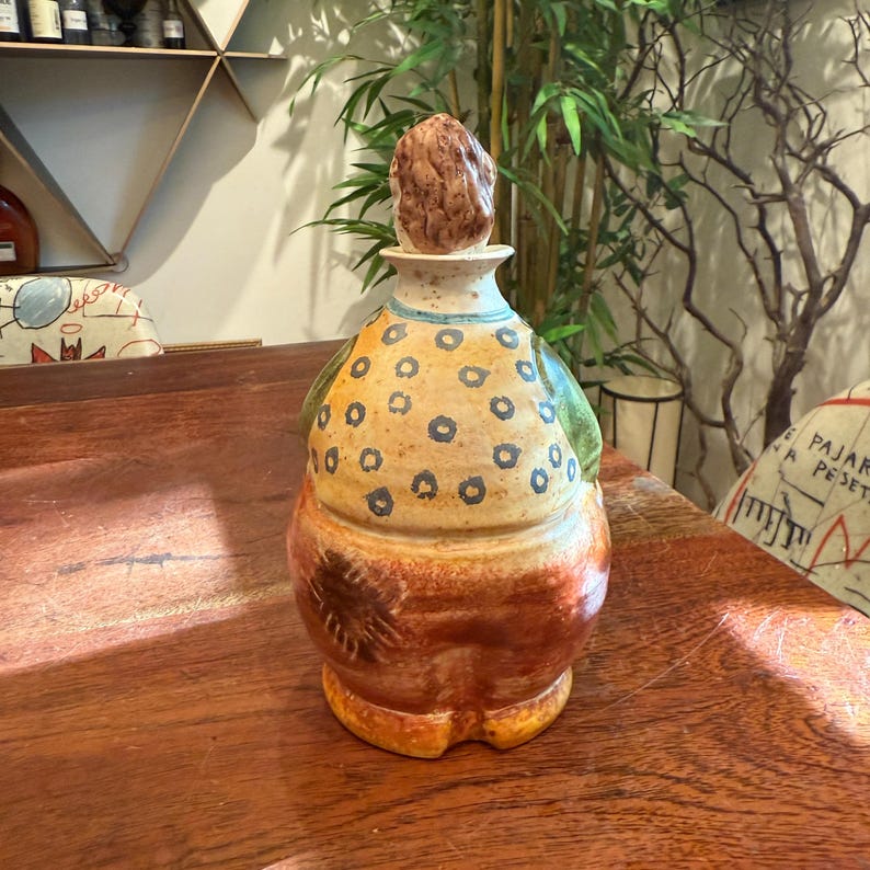 Mid Century Italian Hand Painted Clay Pottery "fat Man" 15 Oz. Liquor ...