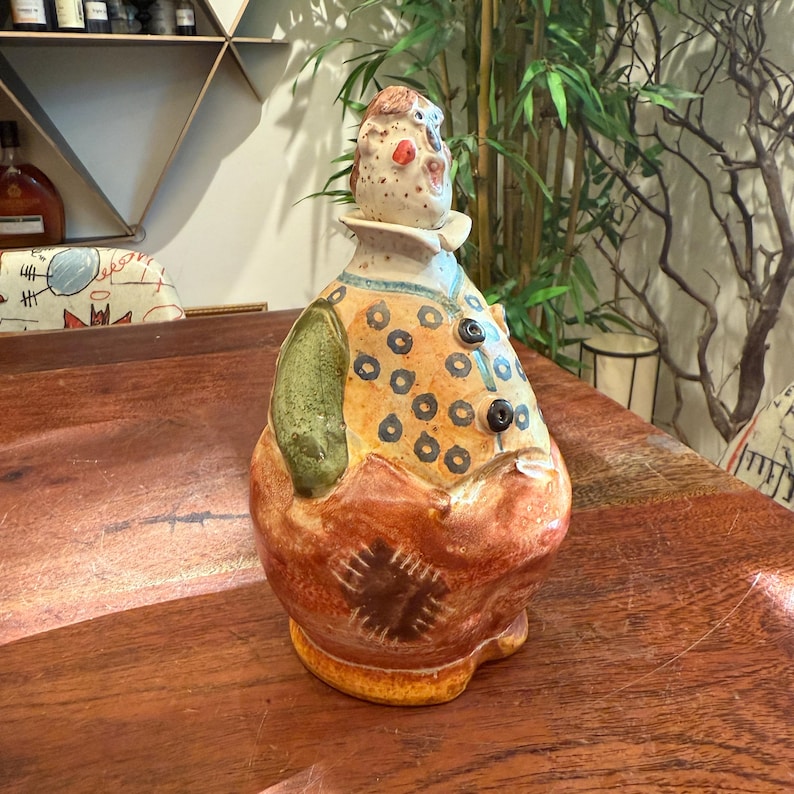 Mid Century Italian Hand Painted Clay Pottery "fat Man" 15 Oz. Liquor ...
