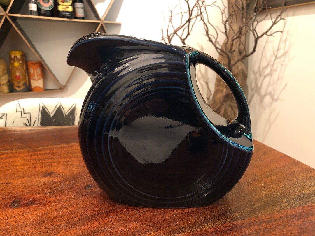 Dark Navy Blue Fiesta Pottery Disk Pitcher by Homer Laughlin - Fiesta ...