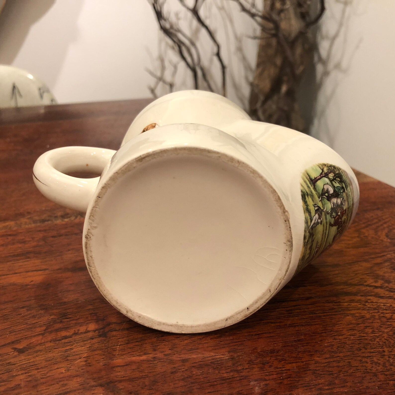 Mid Century English Ceramic Pottery Men's Mustache Shaving Mug With ...