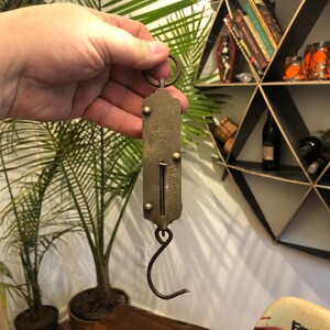 Antique 1800's PS & W Co. Brass and Iron 24 Lb. Spring Balance Store ...