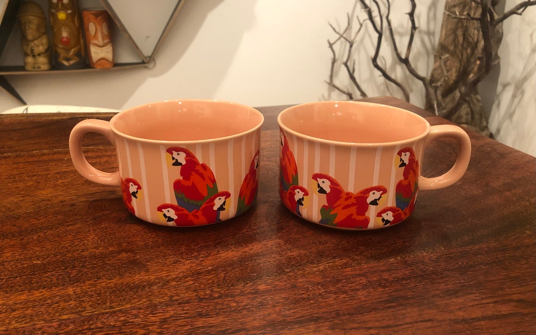 Set of 2 Vintage 1980's Mccaw Bird 15 Oz. Soup Bowl -tropical Bird ...