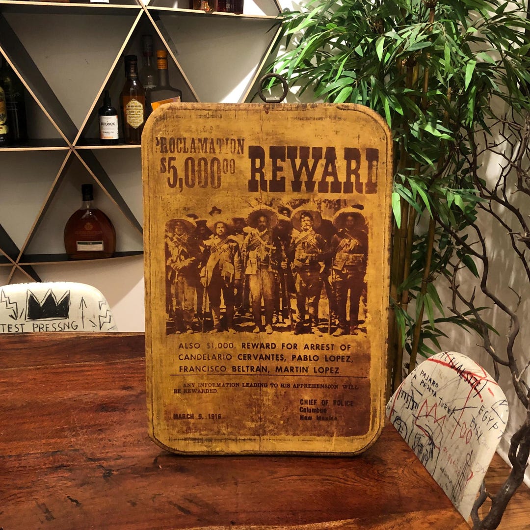 Vintage 1970's Reproduction C. 1912 Mexican Outlaw Wanted Poster on ...