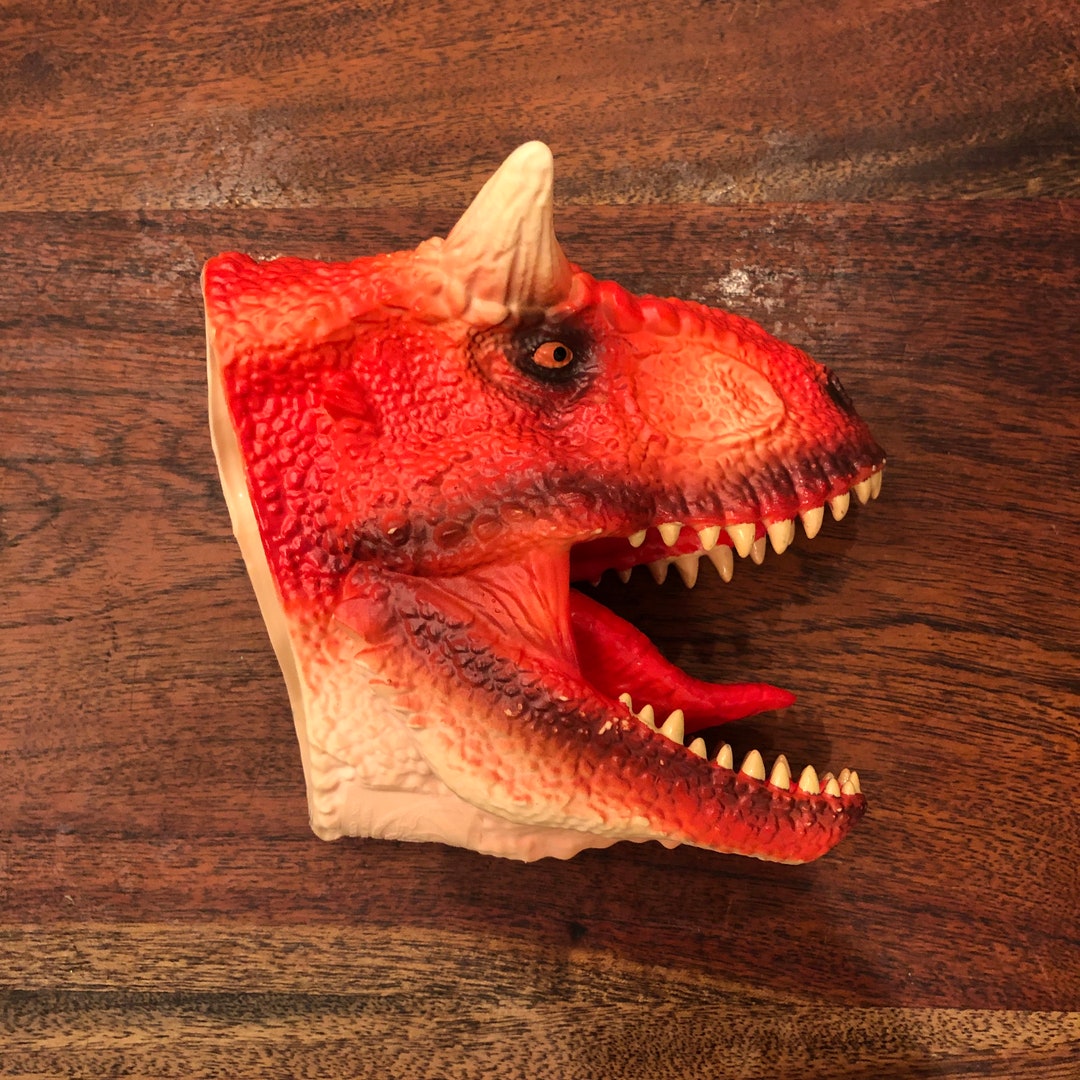 Vintage Chinese Realistic Allosaurus Children's Rubber Dinosaur Hand ...
