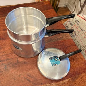 Mid Century MIRRO Aluminum 2 Quart Double Boiler Pot - Vintage 1950's ...
