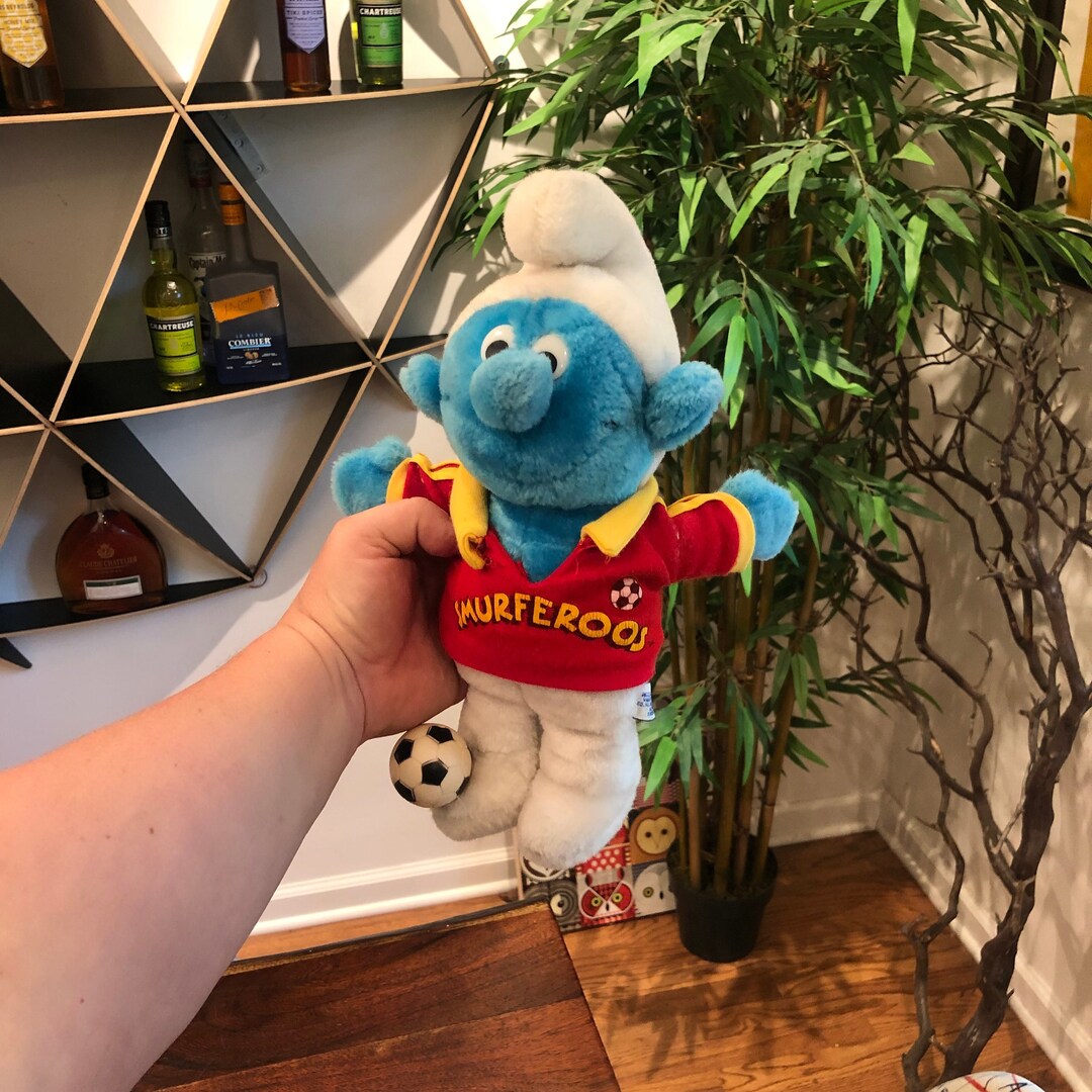 Vintage C. 1982 Smurf Smurferoos 13" Soccer Player With No. 1 Jersey ...
