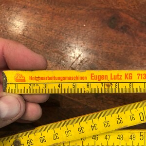 Mid Century German Wood & Metal 2 Meter Extension Yellow Yardstick by ...