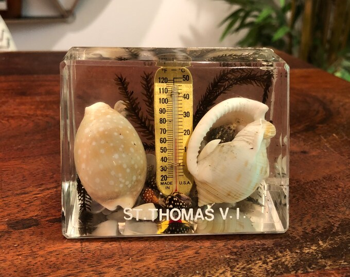 Vintage St. Thomas Virgin Island Souvenir Thermometer With Snow Globe ...
