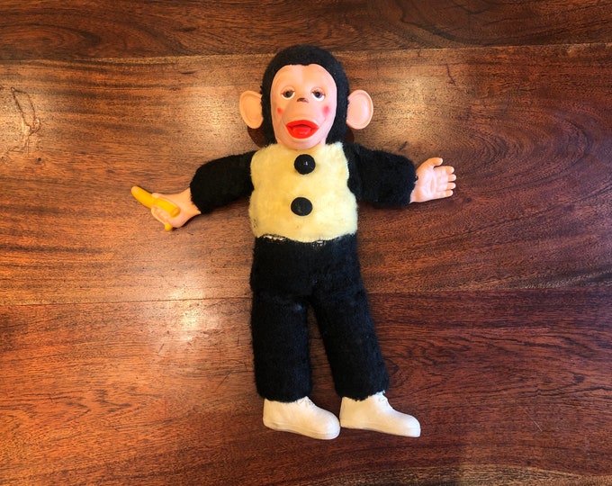 Vintage 1960's Stuffed Monkey With Banana Doll - Vintage 1960's Monkey ...