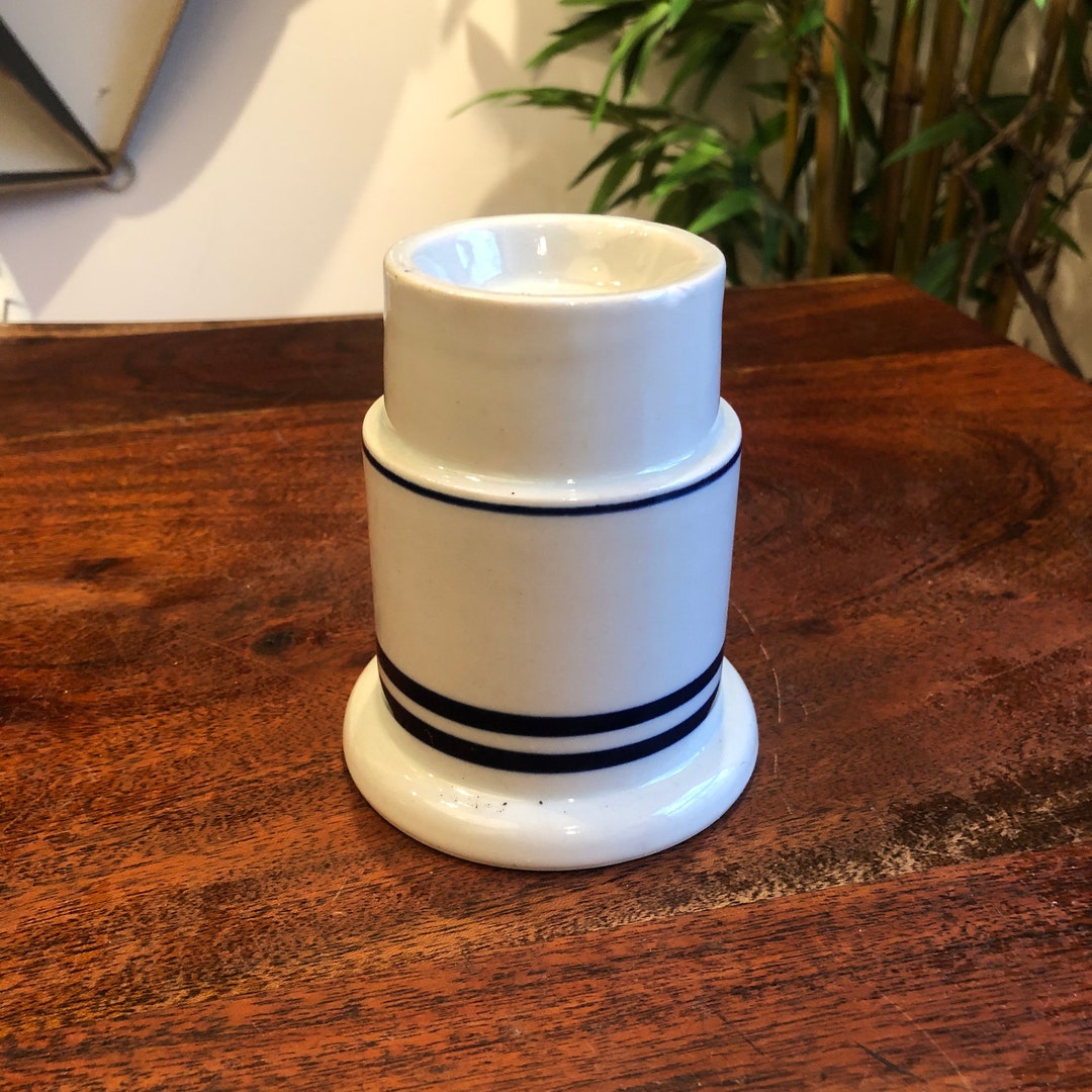 Vintage DANSK Blue and Gray Porcelain Hurricane Candle Holder NR Niels ...