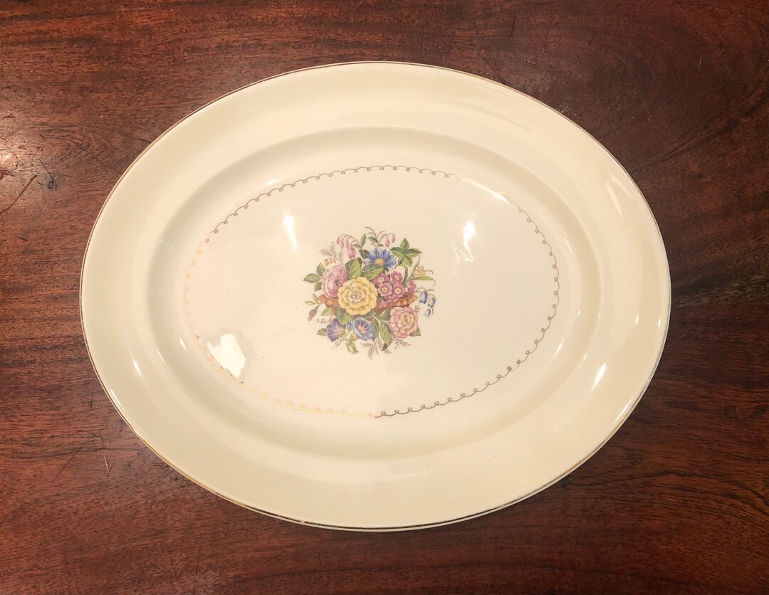 Mid Century 1940's Paden City Pottery 15.5" Oval Ceramic Serving ...