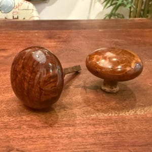 Antique 1800's Greek Revival Style Mottled Brown Bennington Pottery Door Knobs - Broken Bar ...