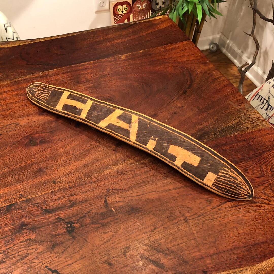 Mid Century HAITI Souvenir Hand Carved Bean Pod Musical Percussion ...