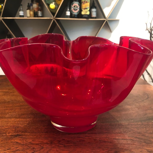 Blenko Ruffled Bowl - Etsy