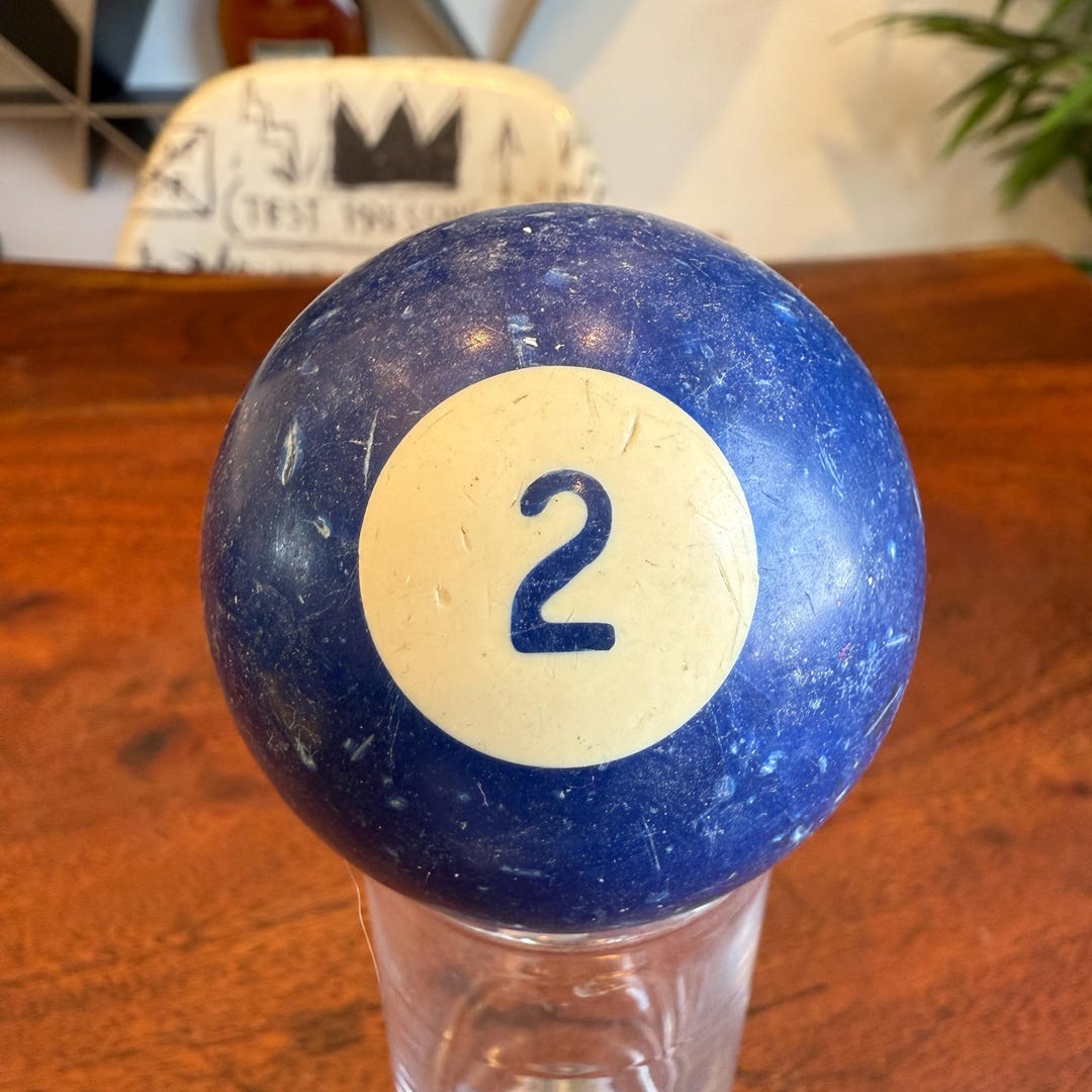 Mid Century 2.25" Number 2 Navy Blue Pool Ball - Number Two Billiard ...