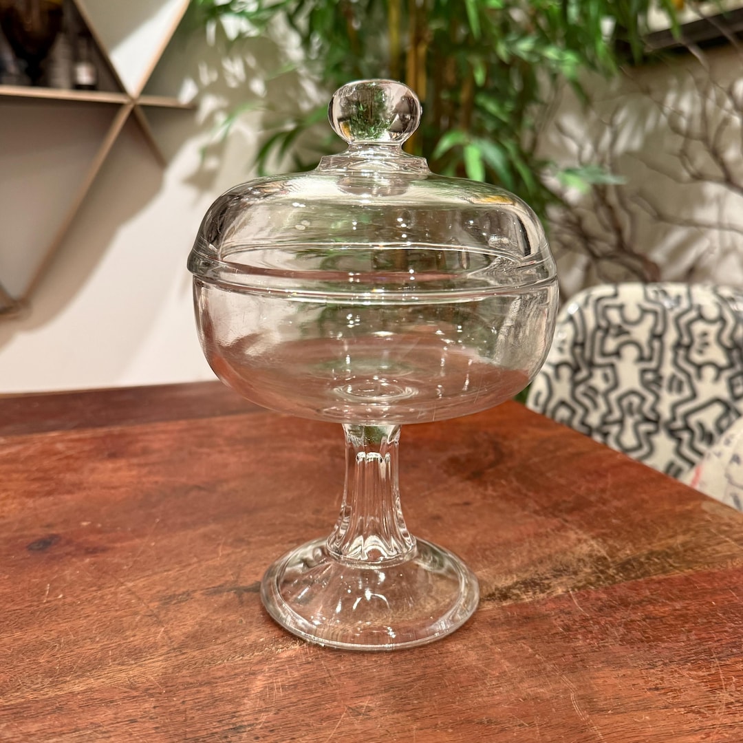 Antique 1800s Victorian EAPG Glass Compote / Pedestal Candy Dish With ...