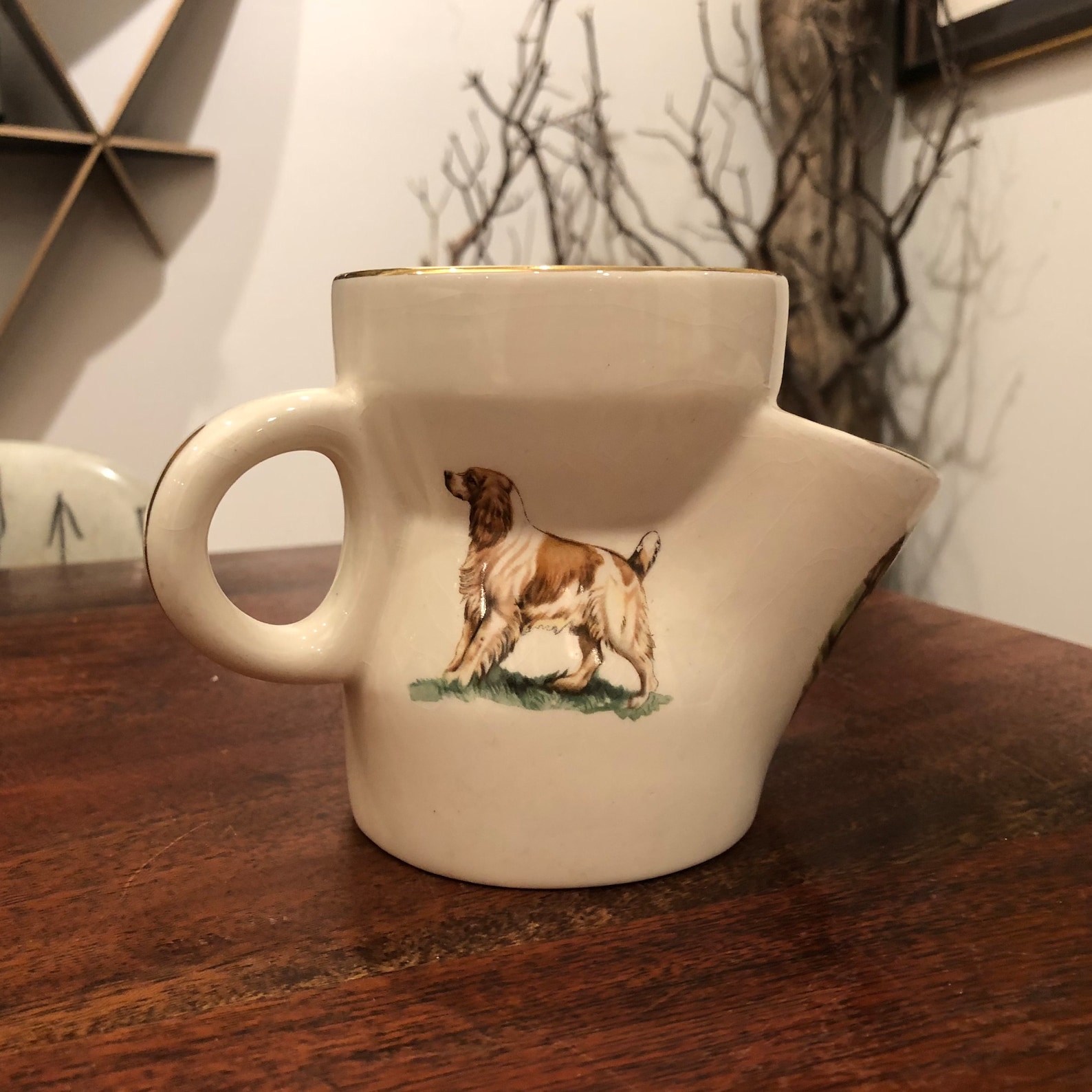 Mid Century English Ceramic Pottery Men's Mustache Shaving Mug With ...