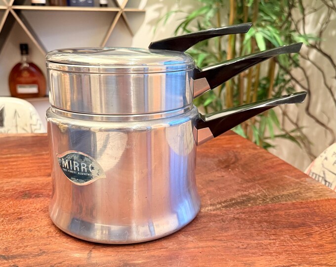 Mid Century MIRRO Aluminum 2 Quart Double Boiler Pot - Vintage 1950's ...
