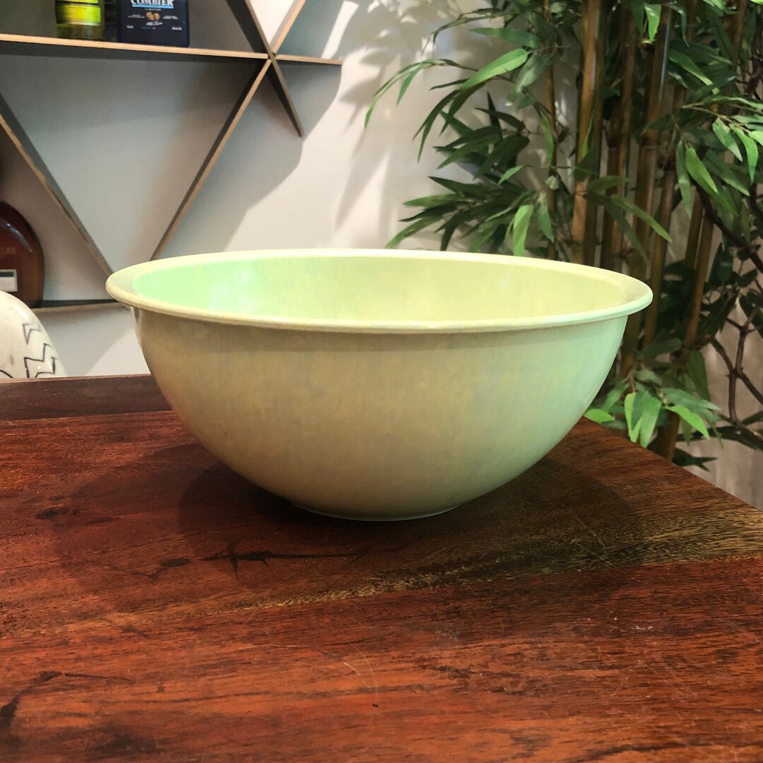 Mid Century Confetti Melamine Light Green & Yellow 10" Mixing Bowl ...