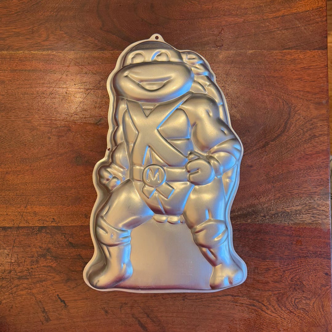 Vintage Wilton C. 1989 Teenage Mutant Ninja Turtles TMNT Aluminum Cake ...