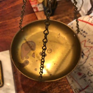 Mid Century Brass & Marble Decorative Balancing Scale With American ...